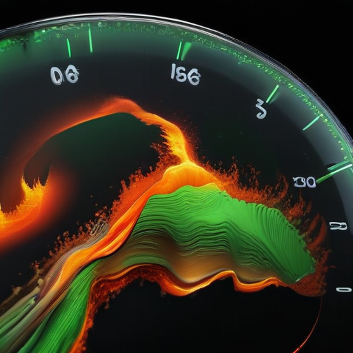 professional green increasing chart graph with black bacground