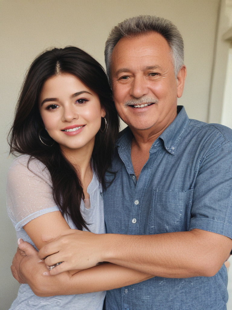 A Heartwarming Moment Captured Between a Young Woman and Her Loving Father.