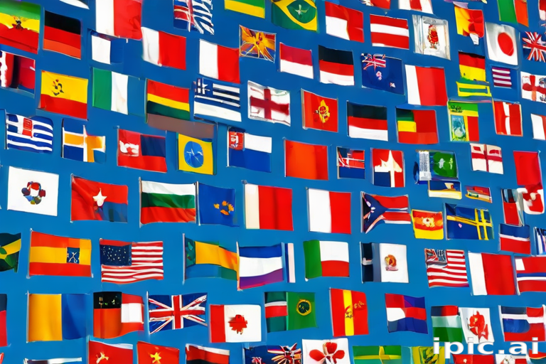 A Colorful Display of Diverse International Flags Representing Global ...