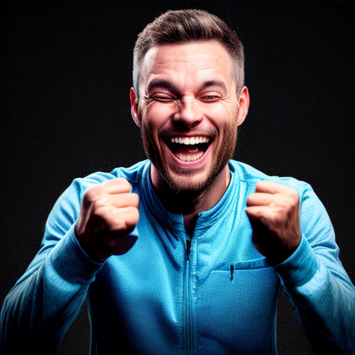 crazy man laughing very loudly , and background is dark