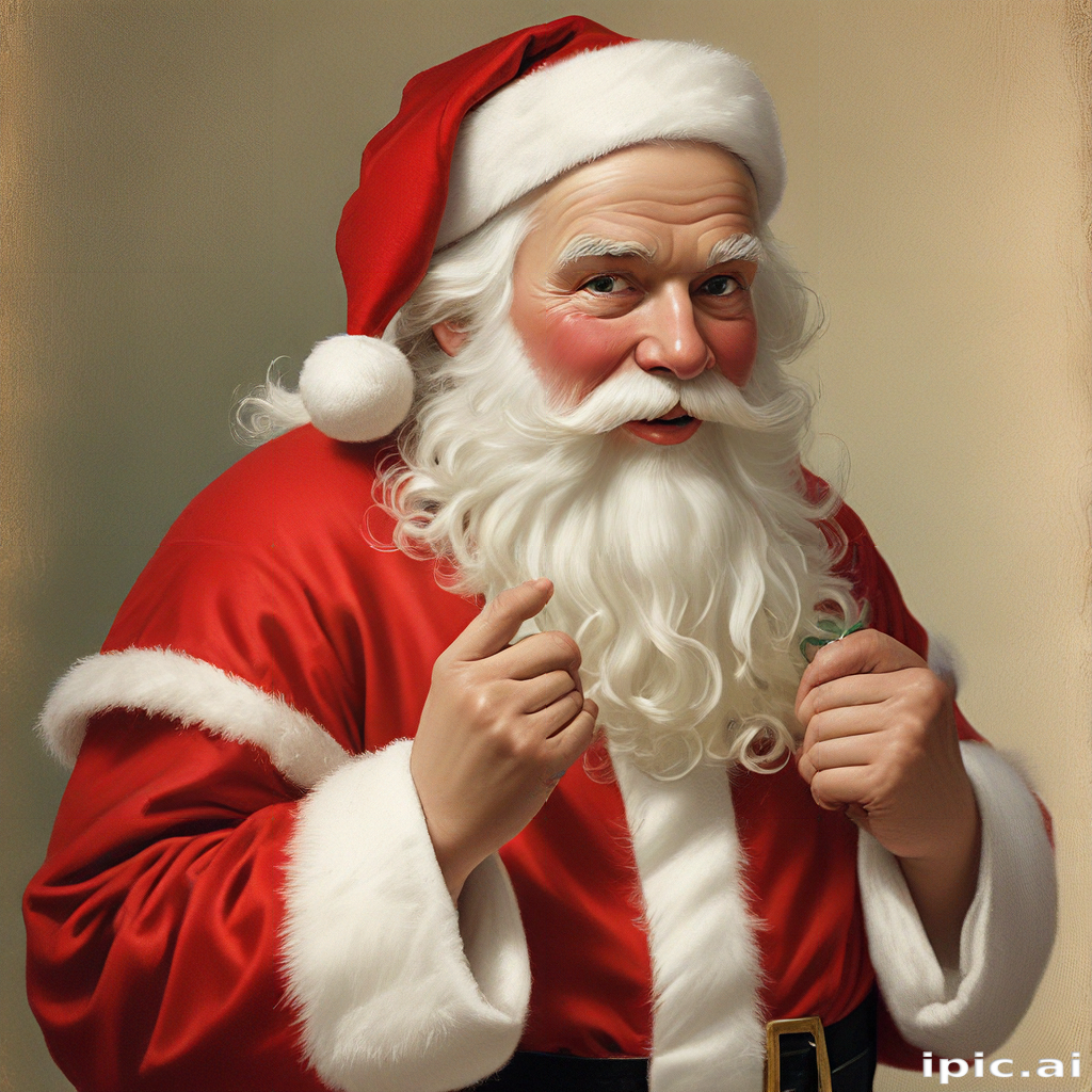 Jolly Santa Claus with a Warm Smile and Festive Red Outfit