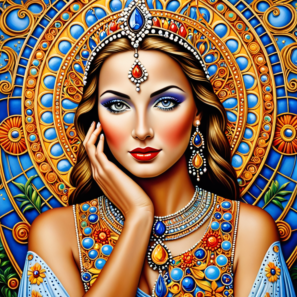 Beautiful quebec woman, godess, Kenny Scharf style, high resolution