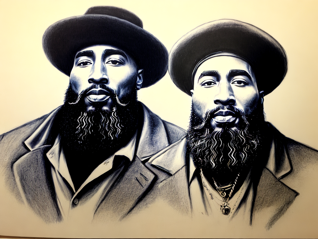 tUPAC WITH A BIG FULL BEARD