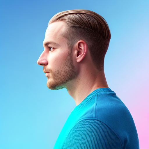 photo realistic profile picture of a man with the initials B P in a ...