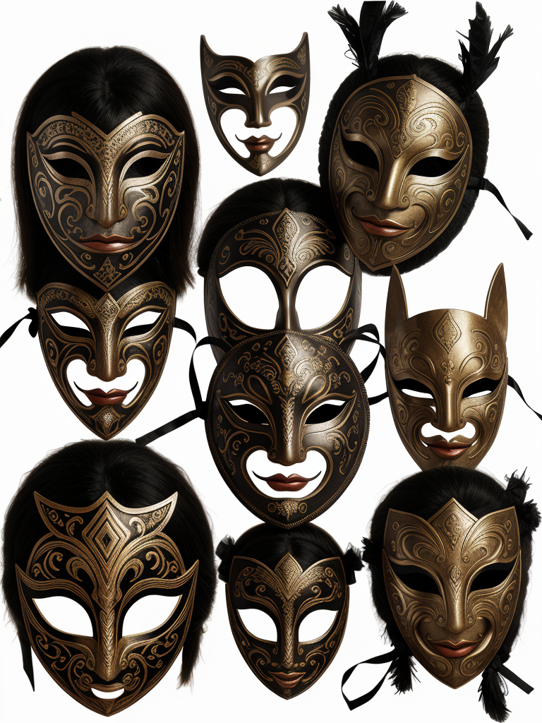 Intricately Designed Masks Showcasing Cultural Heritage and Artistic ...