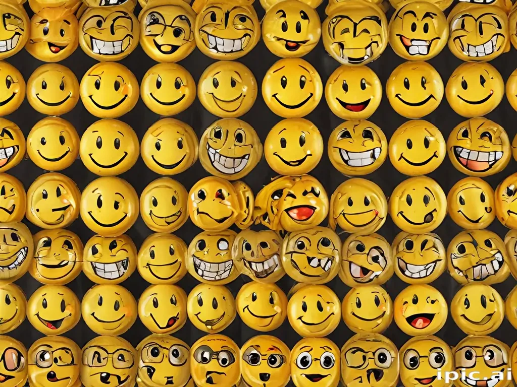 A Colorful Array of Smiley Faces Expressing Various Emotions and Joyful ...