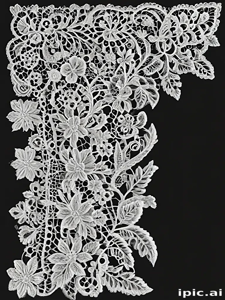 Intricate Floral Lace Design Featuring Delicate Patterns and Detailed ...