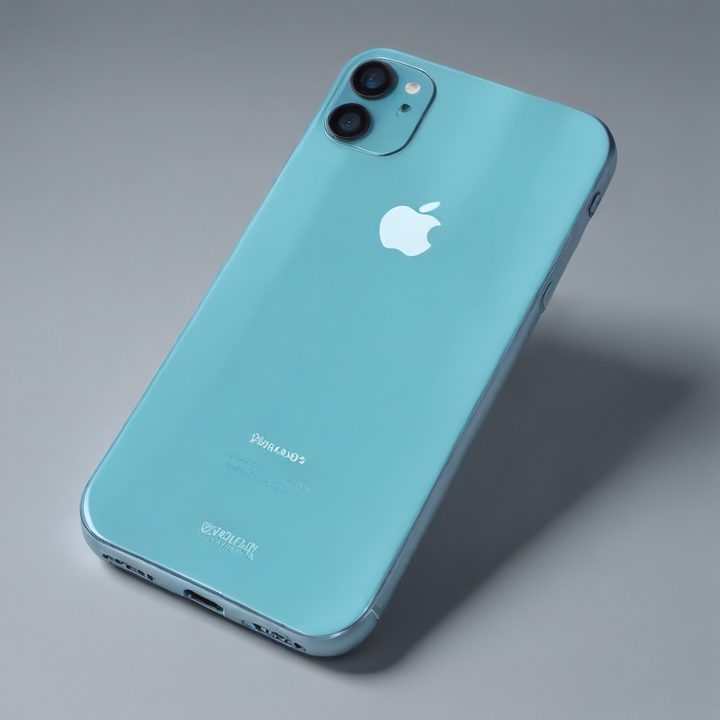 A Close-Up View of a Stylish Blue Apple iPhone 11 Smartphone.