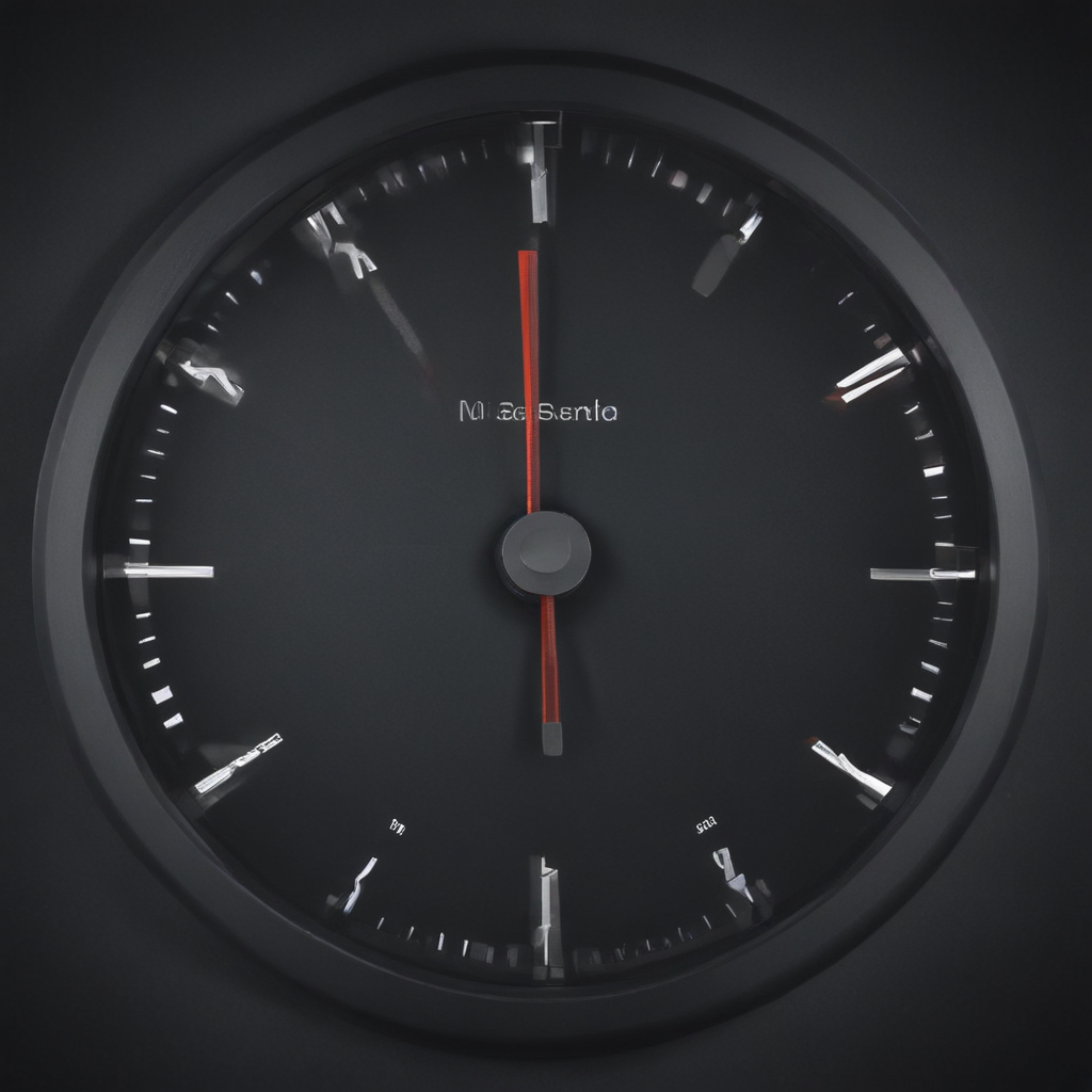 Elegant Black Clock Face with Distinctive Red Second Hand and ...