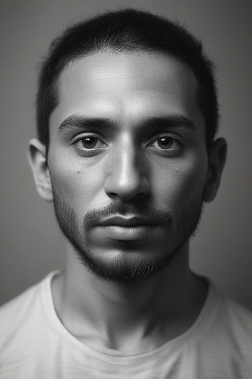 Intense Close-Up Portrait of a Young Man with Thoughtful Expression