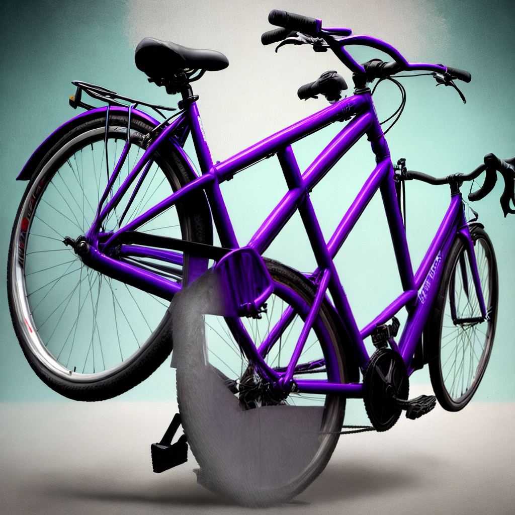 A purple coloured bicycle