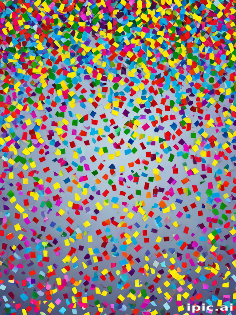 Vibrant Celebration: A Colorful Explosion of Confetti in the Air