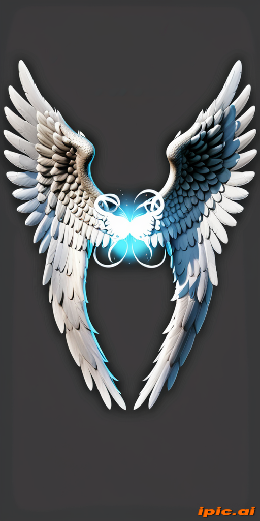 Majestic Wings Embracing a Glowing Heart in Ethereal Harmony