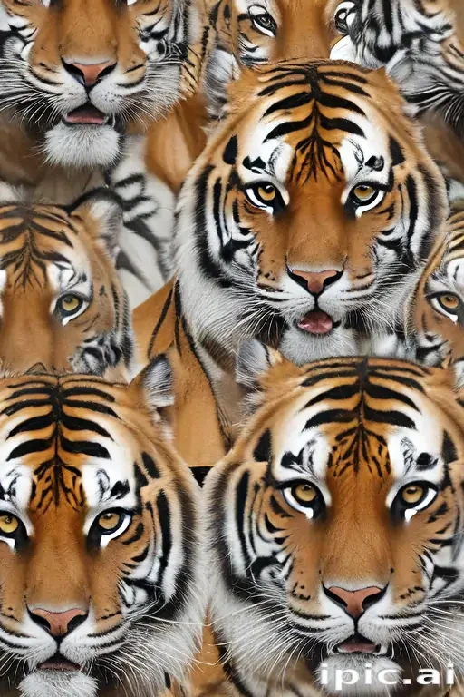 A Striking Collage of Majestic Tigers Displaying Their Unique Features