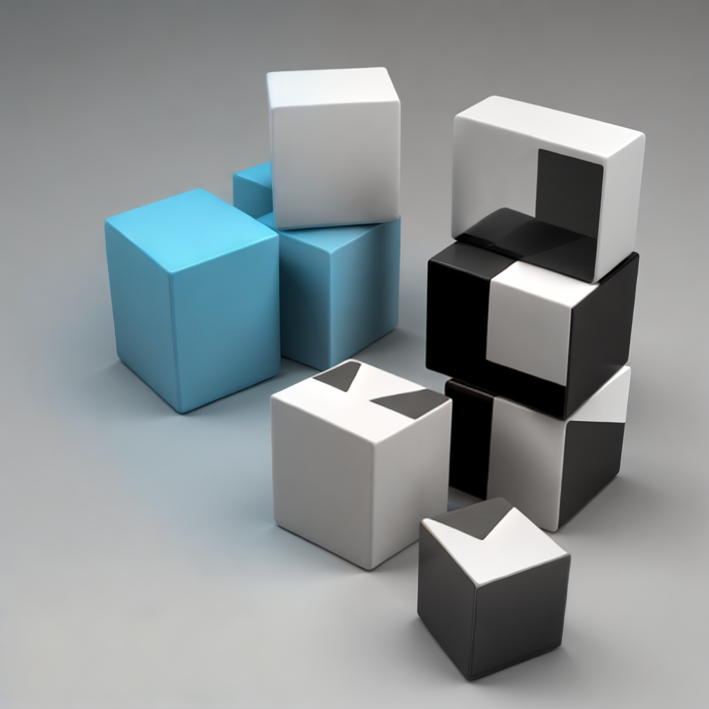 logo of B S letters as 3D cube and Boughi Soft as name of the company ...
