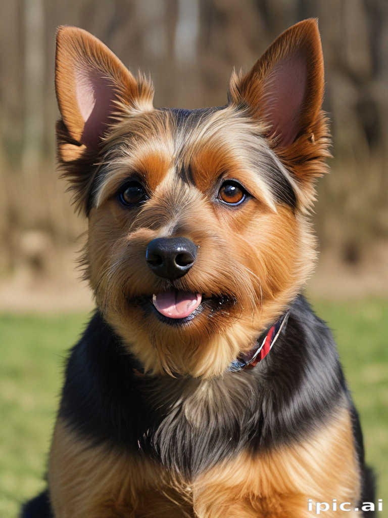 A Playful Dog with Beautiful Fur Enjoying a Sunny Day Outdoors.