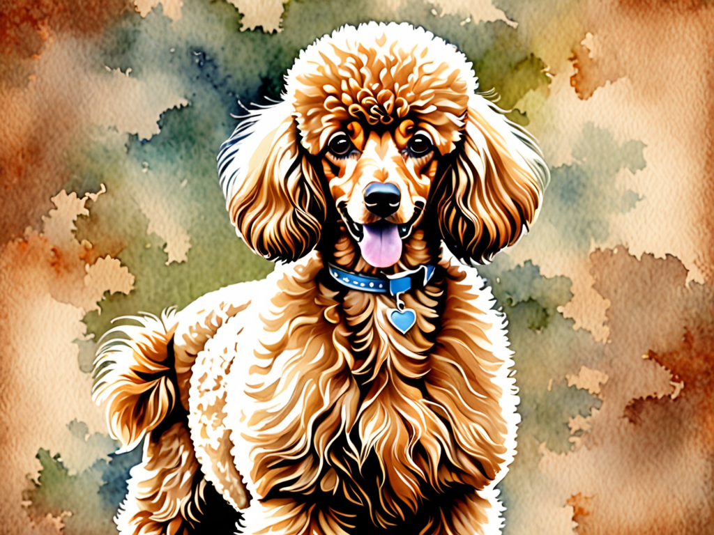 poodle dog, champion, gorgeous, with long hair, detailed, high quality ...