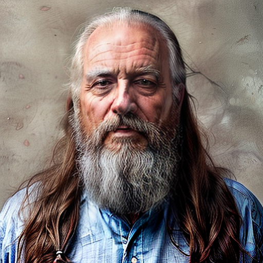 spritual kind of person long hair and beared old man