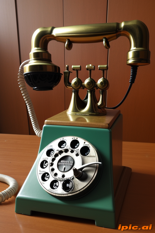 Vintage Rotary Phone with Elegant Design and Classic Dialing Mechanism