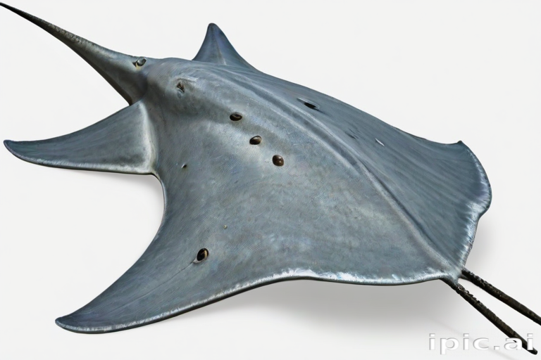 Majestic View of a Unique Stingray Swimming Gracefully Underwater