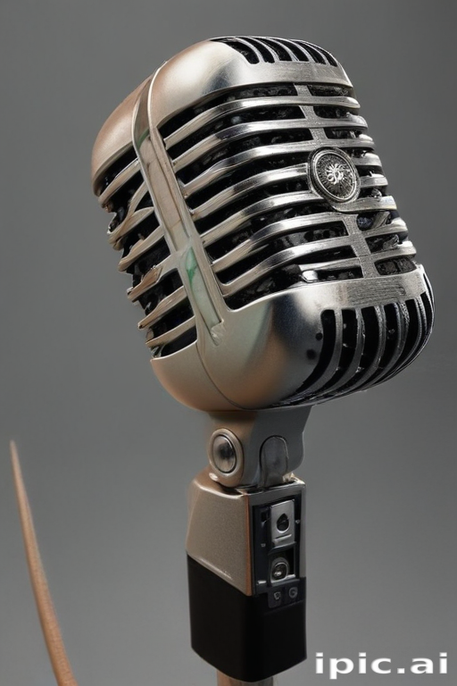 Classic Vintage Microphone on Stand, Perfect for Live Performances and ...