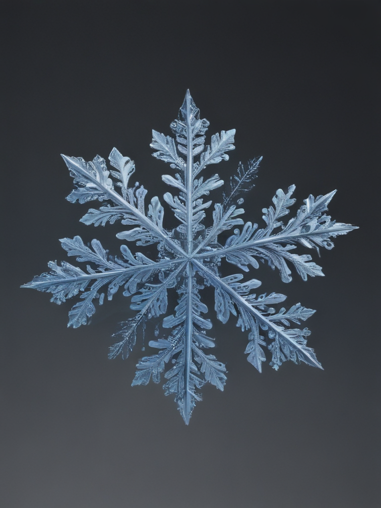 Intricate Frozen Snowflake Displaying Nature's Unique Crystal Patterns ...