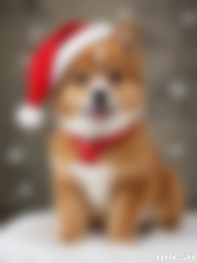 A Festive Dog Wearing a Santa Hat for the Holiday Season Celebration.