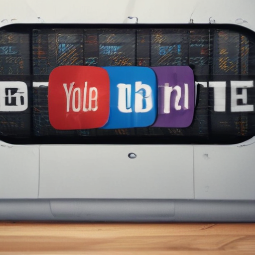 Colorful YouTube Logo Displayed on a Modern Digital Screen Background