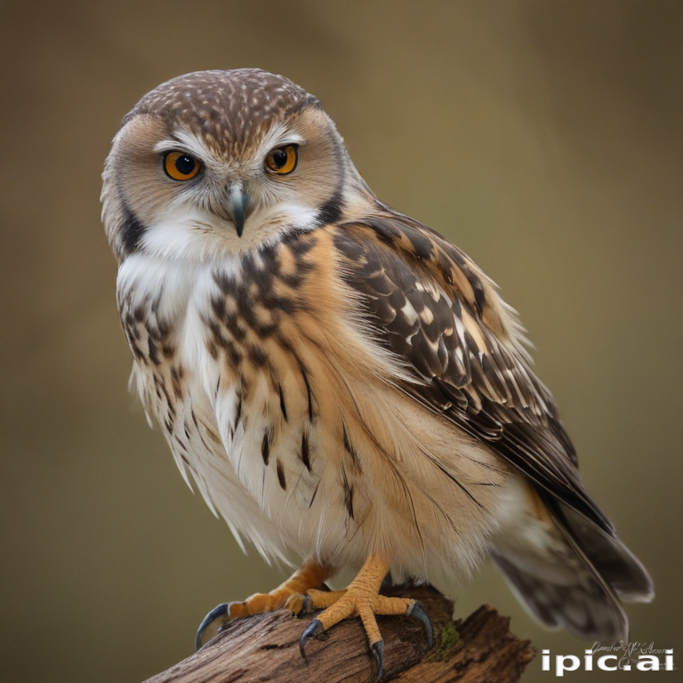 A Majestic Owl Perched Gracefully on a Branch in Nature.