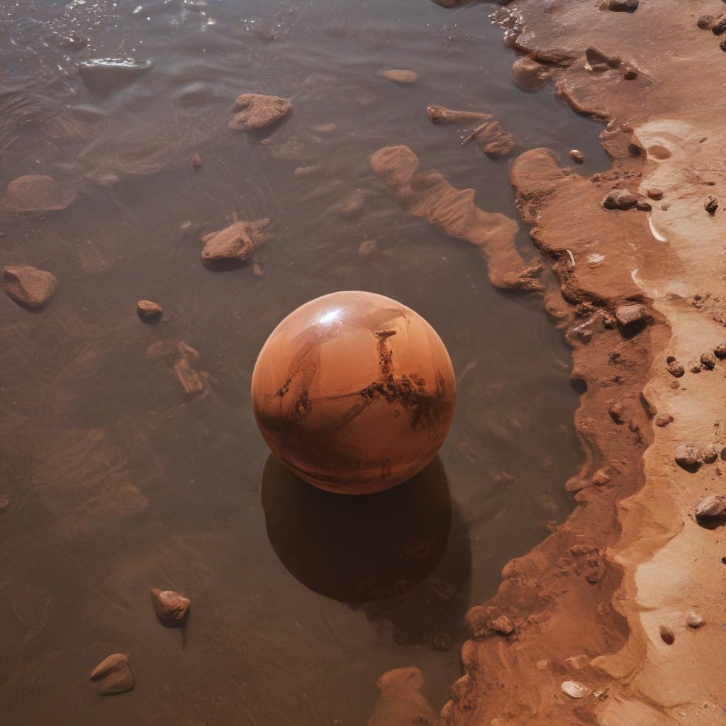 mars floating in water in an alternate reality