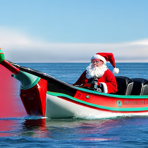 Dolphins pull santa sleigh
