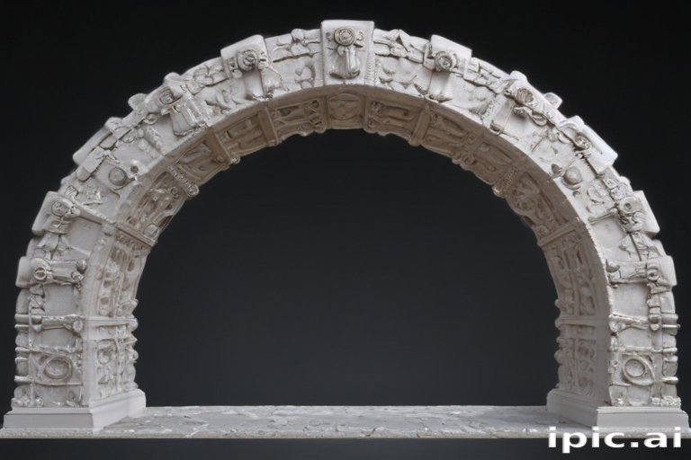 Intricately Carved Stone Archway Featuring Detailed Historical and ...
