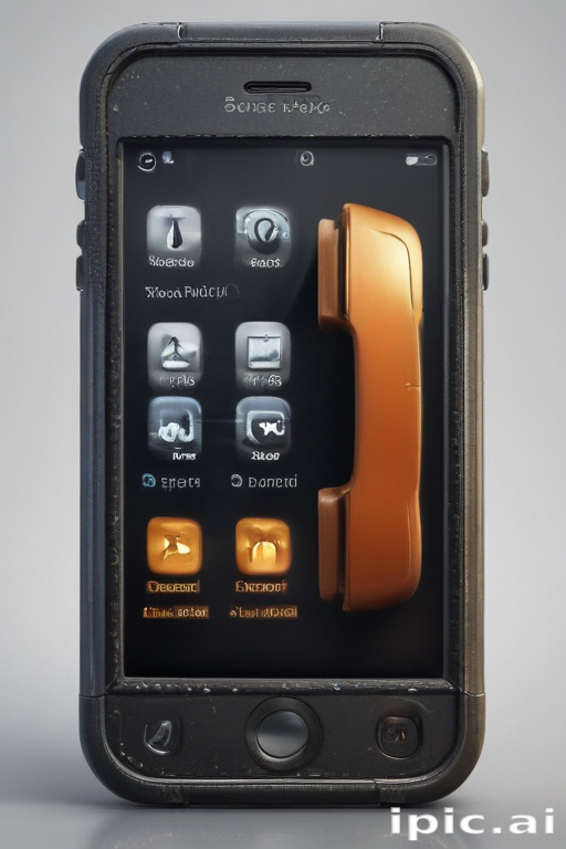 A Vintage Smartphone Displaying Retro Icons and an Old-fashioned ...