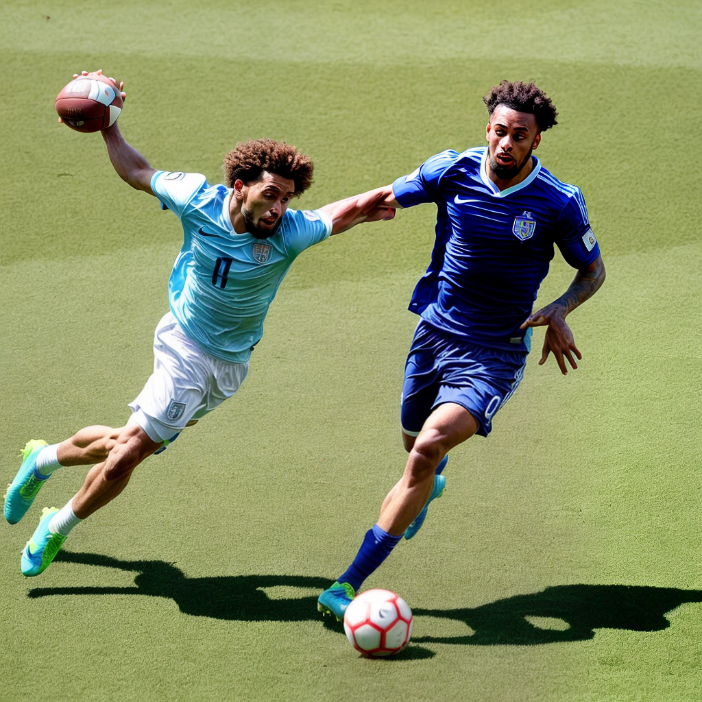 Jesus playing football