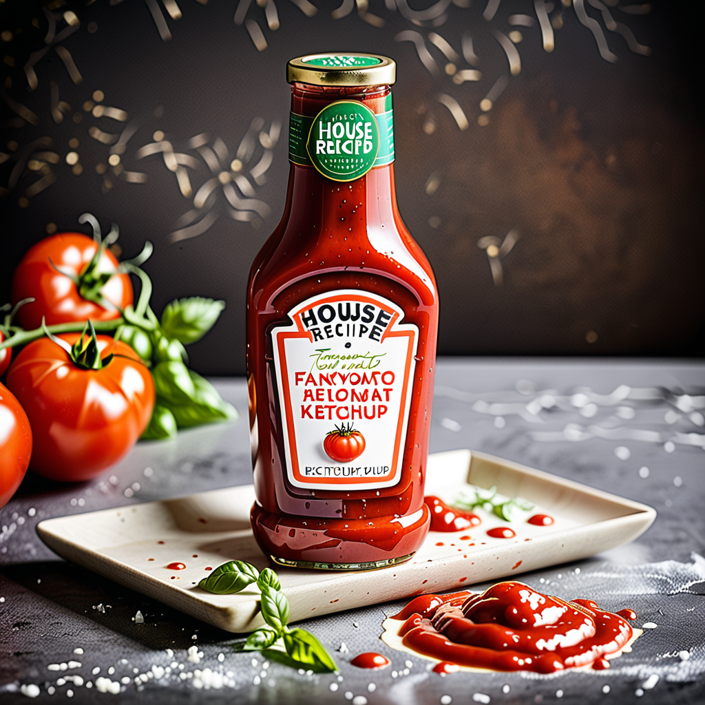 Delicious House Recipe Fancy Tomato Ketchup Bottles Surrounded by Fresh ...