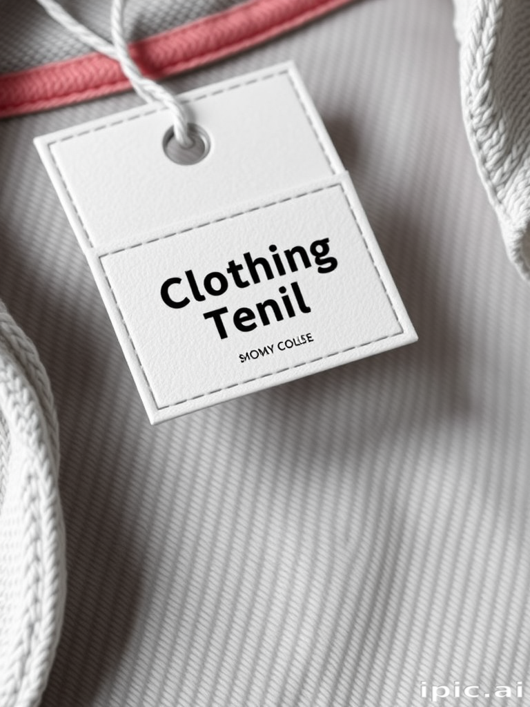 Stylish Clothing Tag Displaying the Brand Name and Product Information