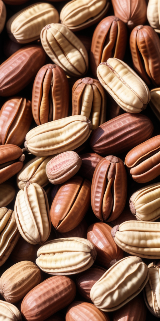 A Close-Up View of Various Nuts Displaying Their Unique Textures and ...