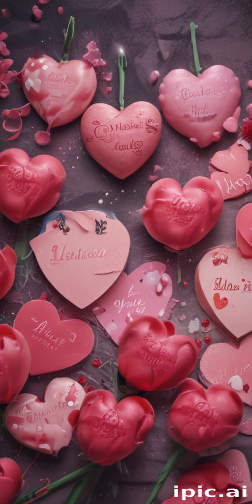 Colorful Heart-Shaped Soaps with Romantic Messages for Special Occasions