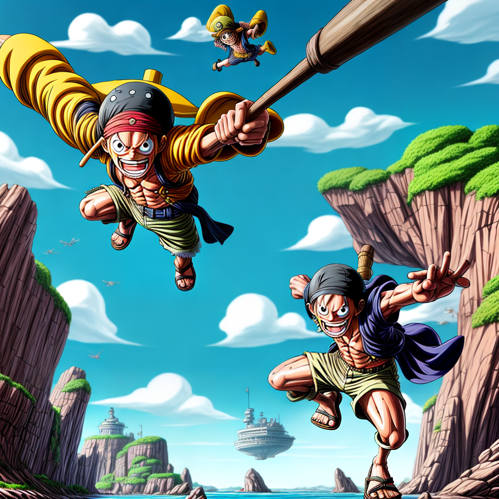 Generate some images of One Piece character Usopp in an epic battle ...
