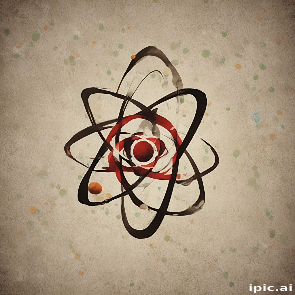 Artistic Representation of an Atom Symbolizing Science and Discovery