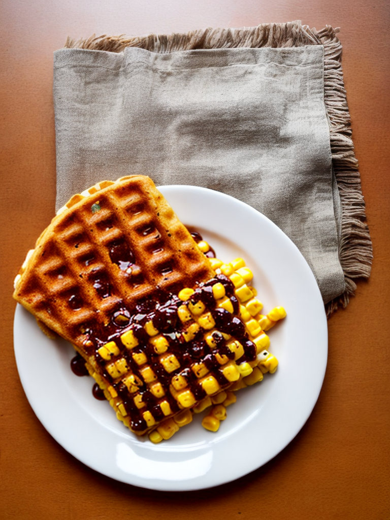 Poop And Corn On Waffle