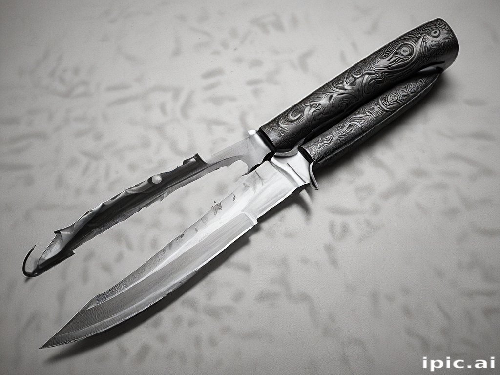 Exquisite Dual-Blade Knives with Intricate Handles and Sharp Edges