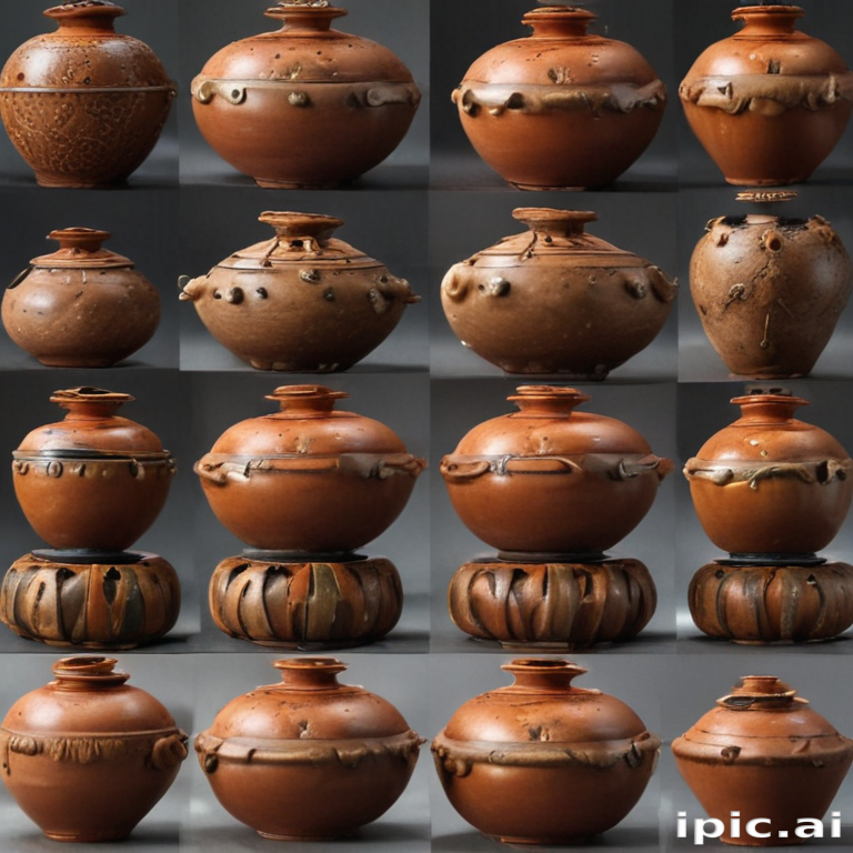 An Artistic Collection of Traditional Clay Pots with Unique Designs