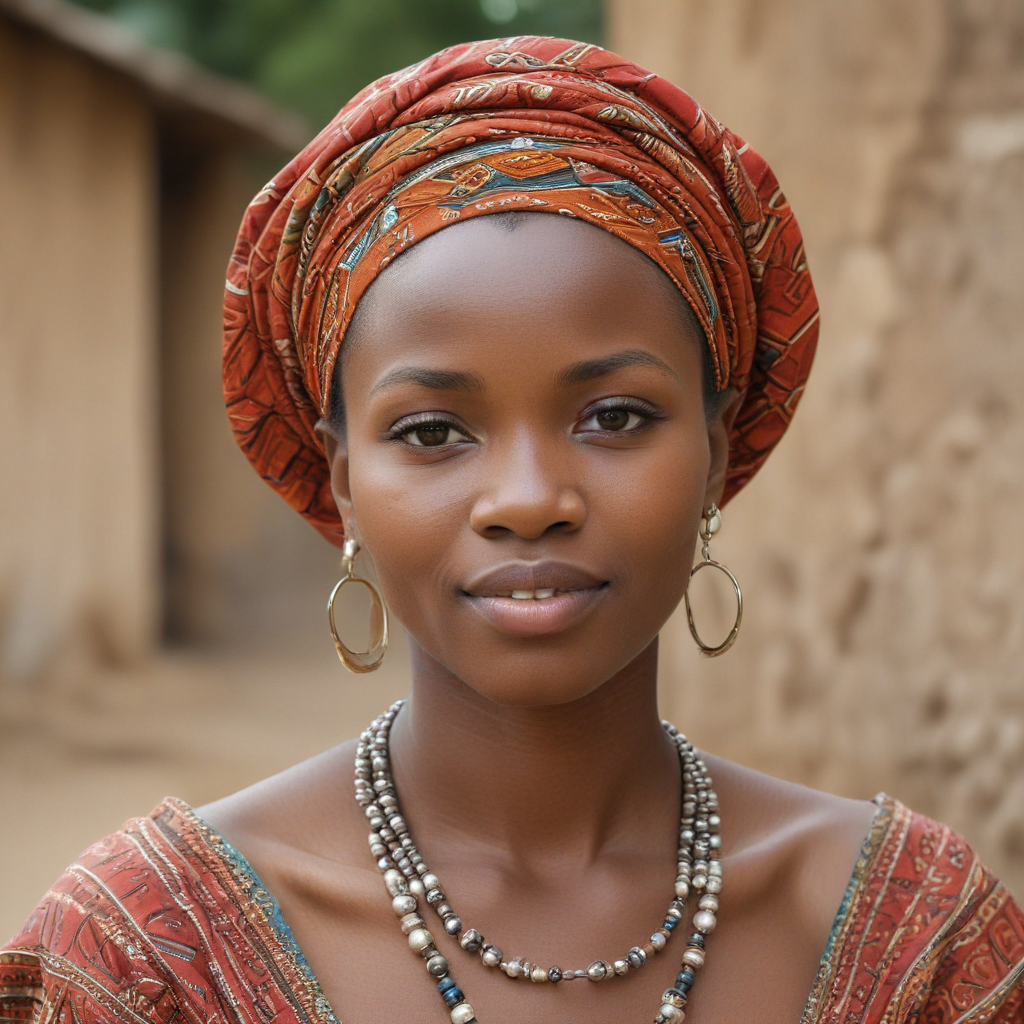 A beautiful African lady in the village