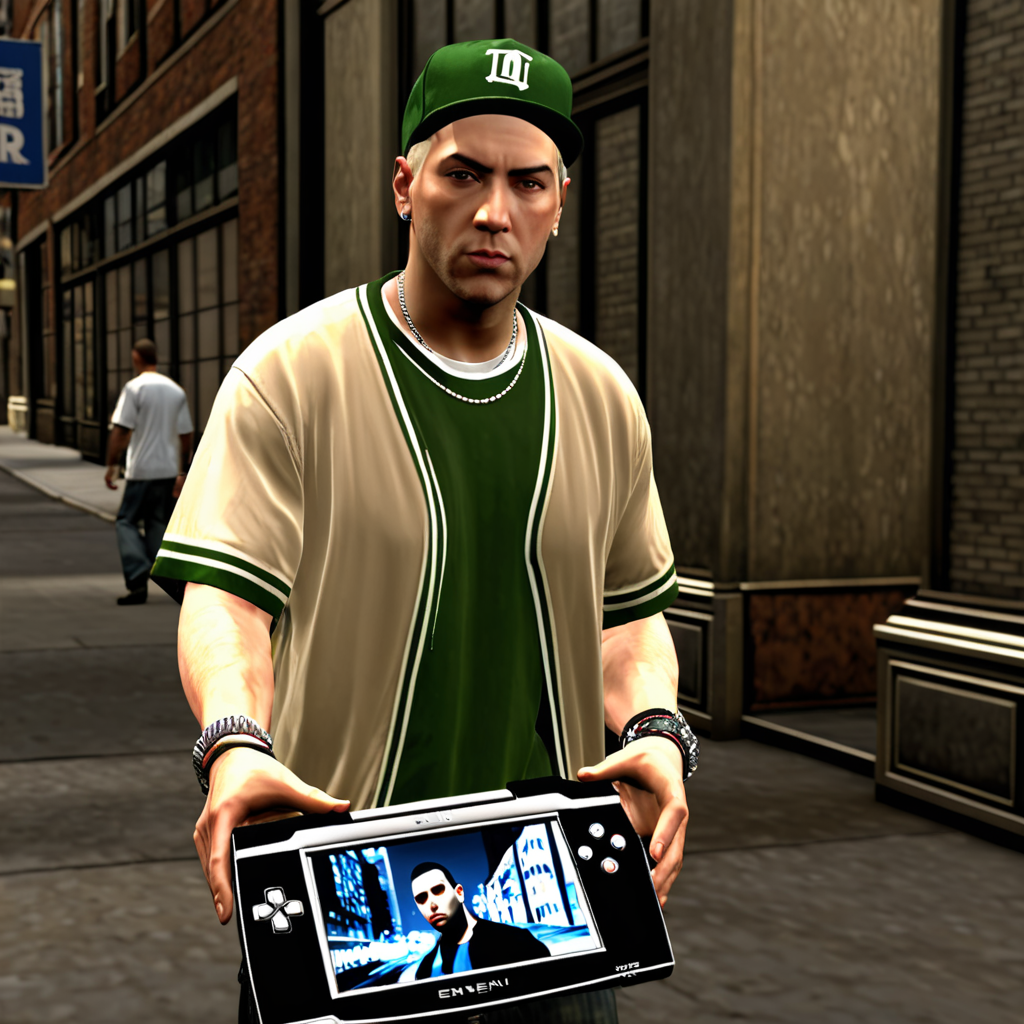 eminem playing gta 4 on a ps3