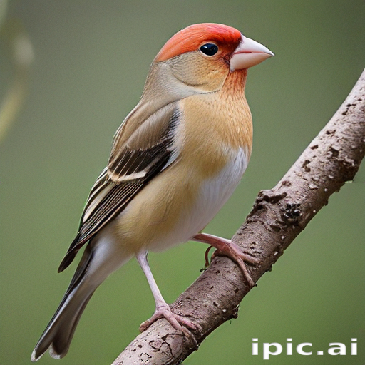 Vibrant Red-Capped Bird Perched Gracefully on a Branch in Nature