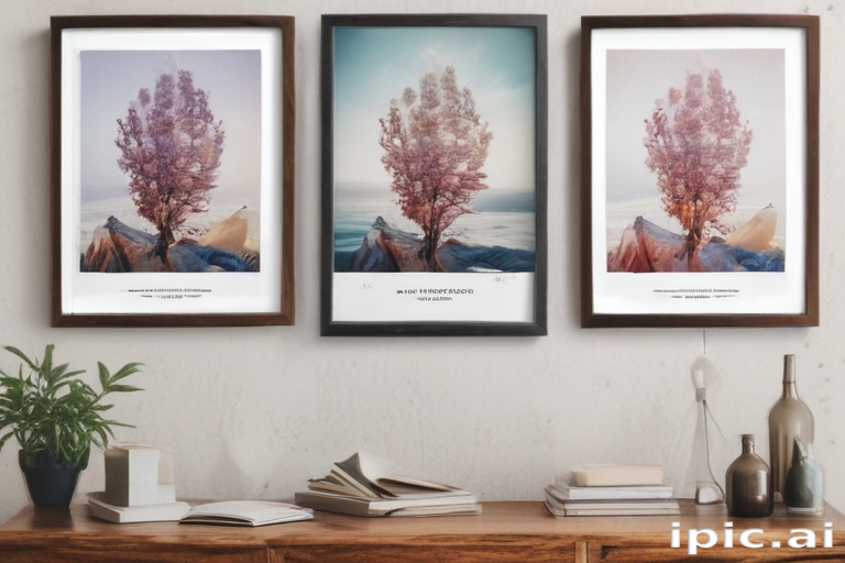Beautifully Framed Landscape Art Featuring Serene Trees and Ocean Views