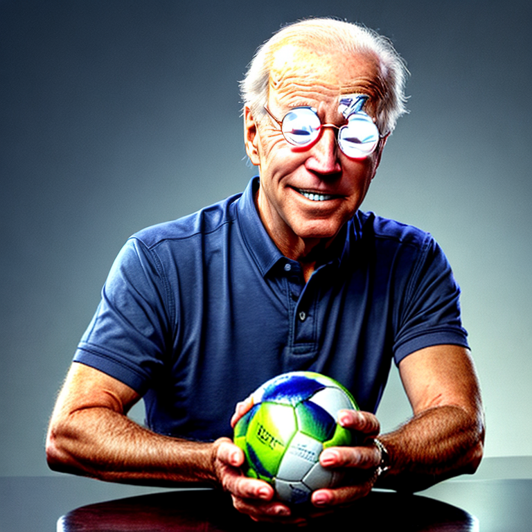 Joe Biden sniffing a ball of hair