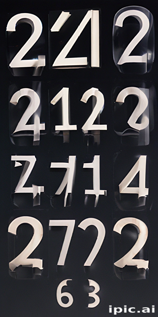 Collection of Artistic Number Designs Displayed on a Dark Background