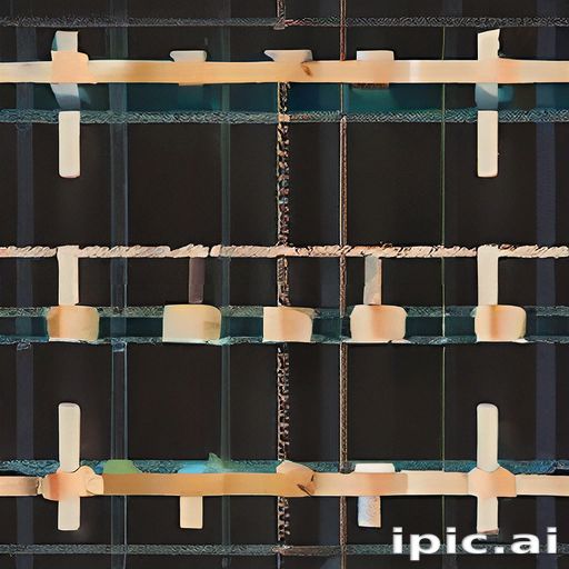 Abstract Art Depicting Interwoven Structures with Wood and Metal Elements